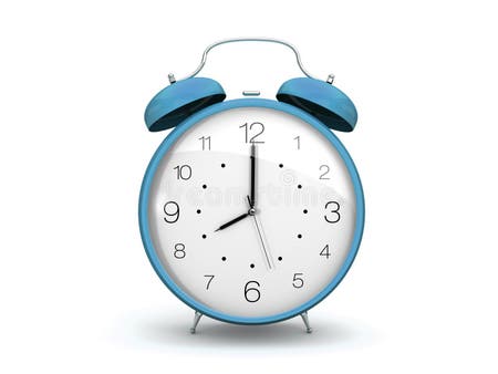 Light blue alarm clock stock illustration. Illustration of alarmclock ...
