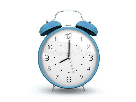 Light blue alarm clock stock illustration. Illustration of alarmclock ...