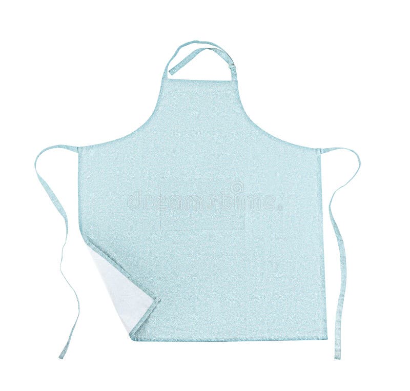 Light Blue Apron with Pattern Isolated on White, Top View Stock Image ...