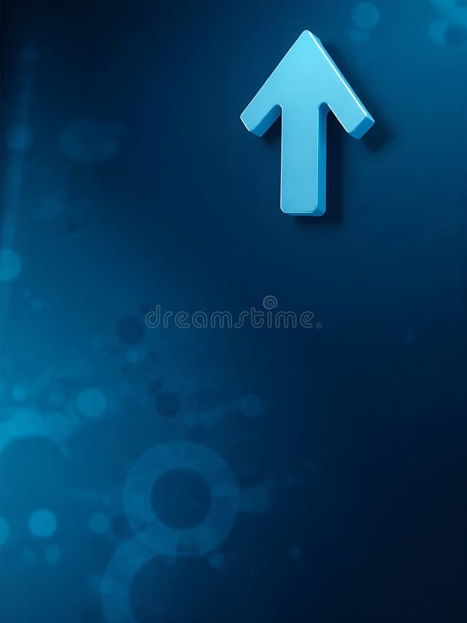 A Light Blue Arrow Pointing Upwards on a Dark Blue Background with ...