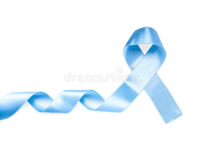 Light Blue Awareness Ribbon Isolated on White, Top View Stock Image ...