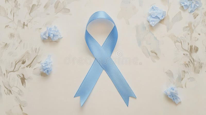 Light Blue Awareness Ribbon on Textured Background Stock Illustration ...