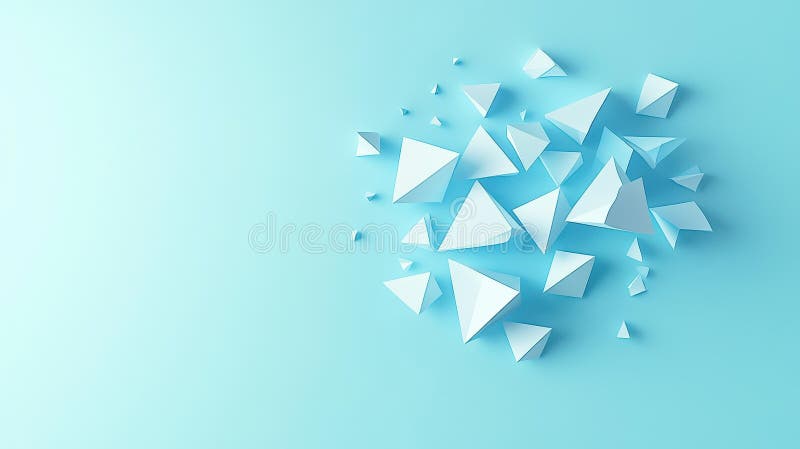 A Light Blue Backdrop Adorned with Soft Translucent Triangles Creates a ...