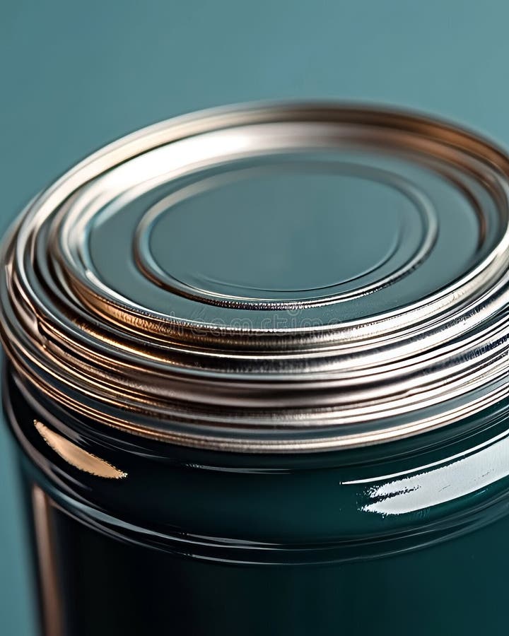 A Light Blue Background Features a Green Metallic Container Topped with ...