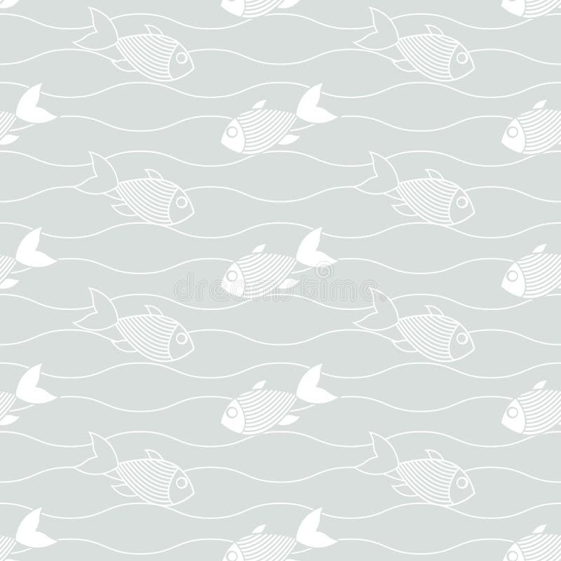 Seamless Background with Fishes Stock Vector - Illustration of small ...