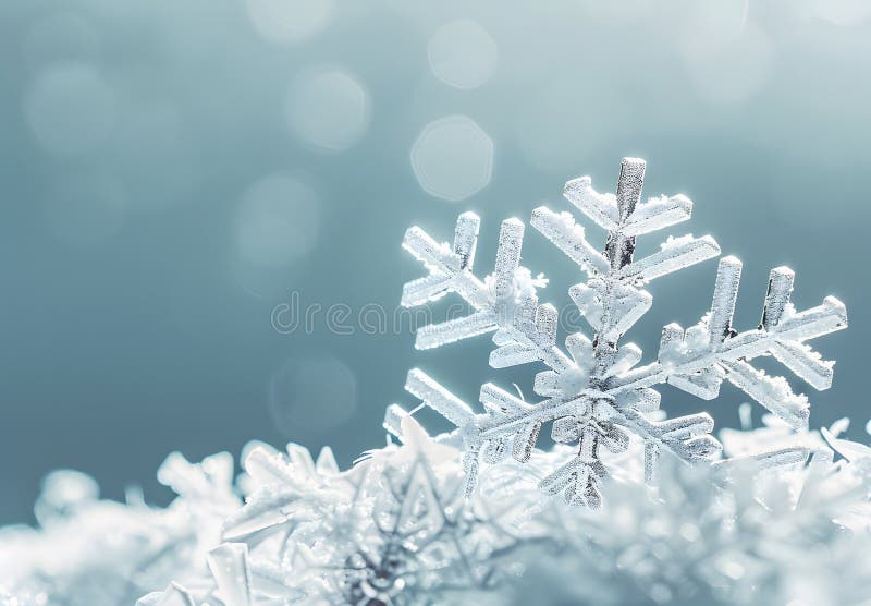 Closeup of a Delicate Snowflake in Snow Stock Illustration ...
