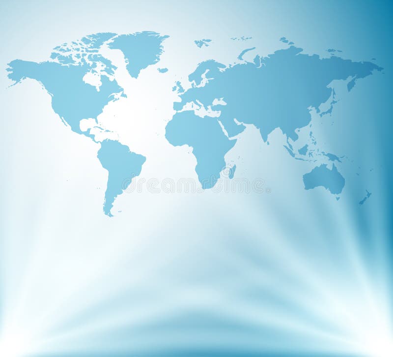 Light Blue Background with Vector Map of World Stock Vector ...