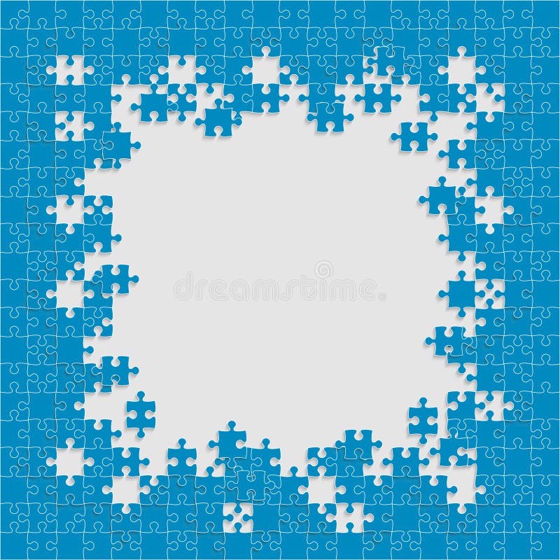 The Light Blue Background Puzzle. Frame. Jigsaw. Stock Vector ...
