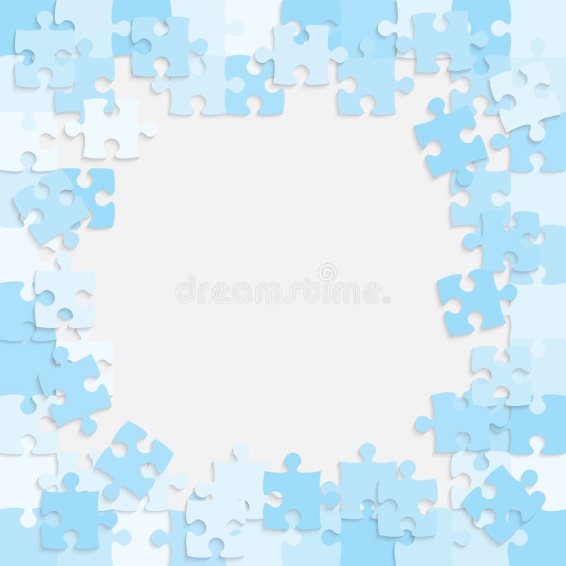 The Light Blue Background Puzzle. Frame. Jigsaw. Stock Vector ...