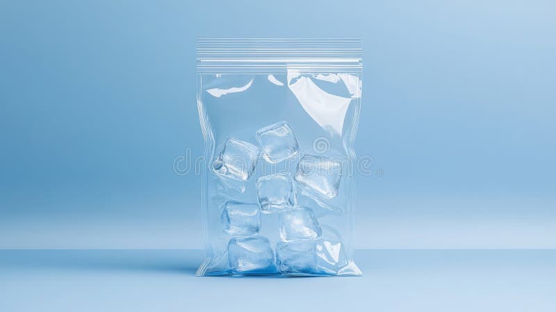 A Light Blue Background Serves As the Setting for a Transparent Ziplock ...