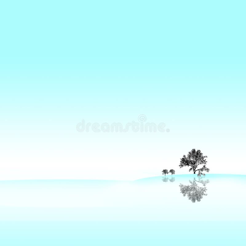 Light Blue Background with Tree Stock Illustration - Illustration of ...