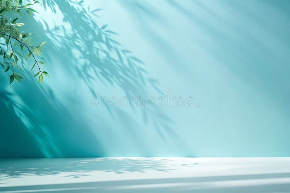 Light Blue Background with Tree Shadow Stock Illustration ...