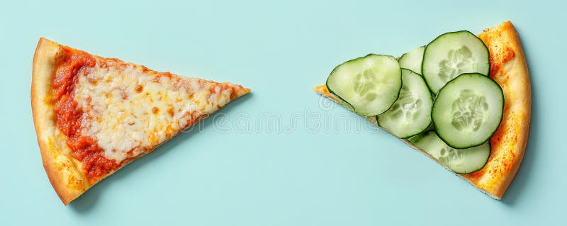 On a Light Blue Background, Two Pizzas Created Using Pixel Art are ...