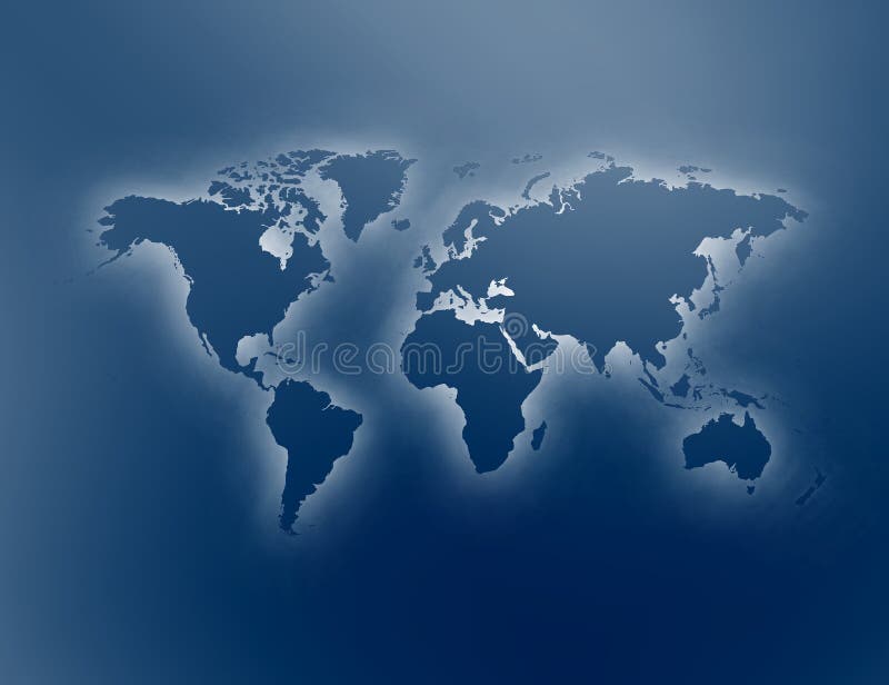 Light Blue Background with World Map Silhouette Border with the Sea ...