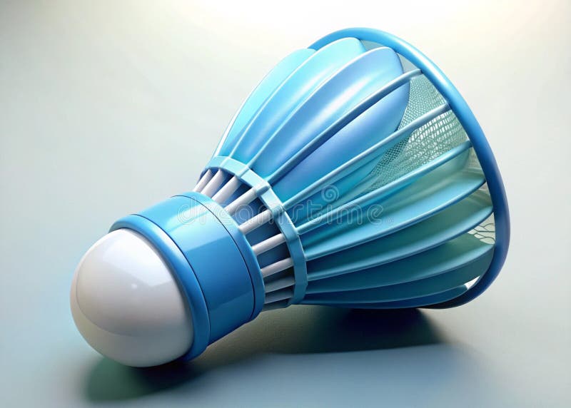 Light Blue Badminton Shuttlecock with Intricate Design and Realistic 3D ...