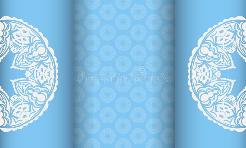Light Blue Banner with Old White Ornaments and a Place for the Logo ...