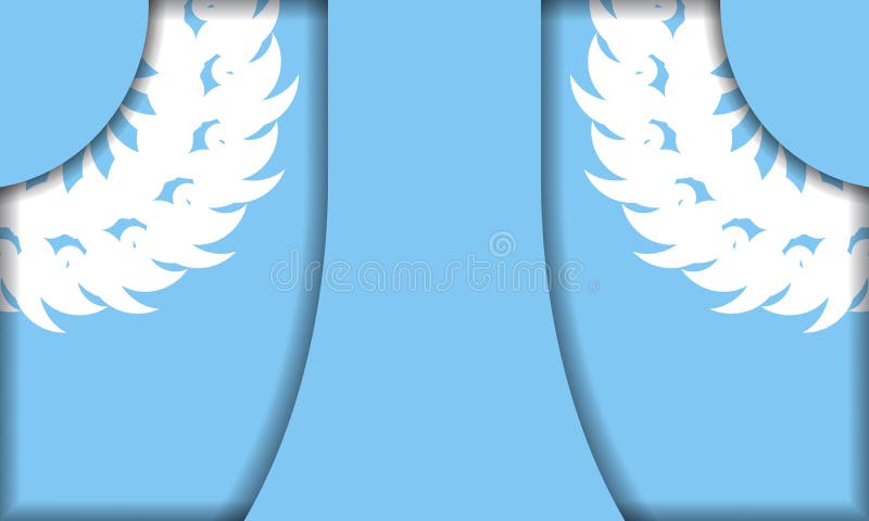 Light Blue Banner Template with Abstract White Pattern and Logo Space ...