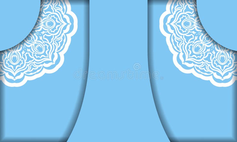 Light Blue Banner with Vintage White Pattern and Space for Text Stock ...