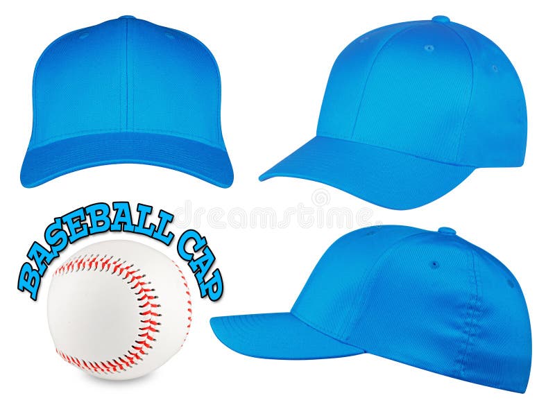 Blue Baseball Cap in Angles View Front and Back. Mockup Baseball Cap ...