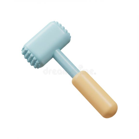 Light Blue and Beige Meat Mallet 3D Render Stock Illustration ...