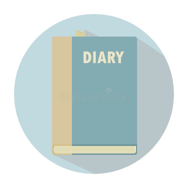 Light Blue Book in a Flat Style with a Shadow and a White Round Stock ...