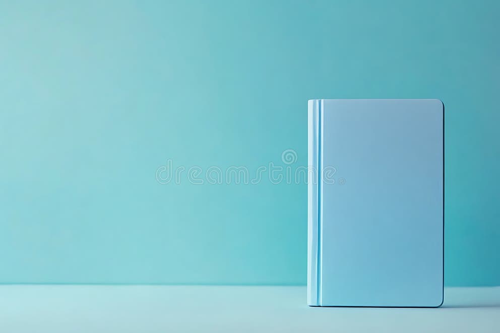 Light Blue Book on a Pastel Blue Background Stock Illustration ...