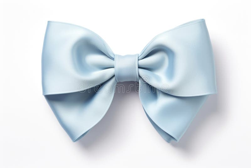 A Light Blue Bow on a White Surface Stock Illustration - Illustration ...