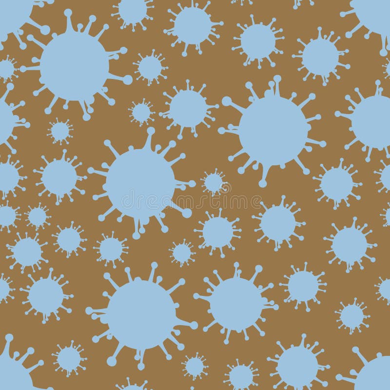 Light Blue on Brown Virus Pattern Seamless Repeat Background Stock ...