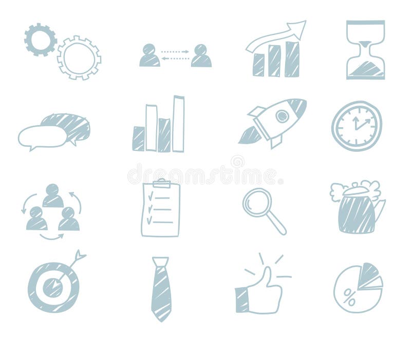 Light Blue Business Icons. Pretty Beautiful Style Stock Vector ...
