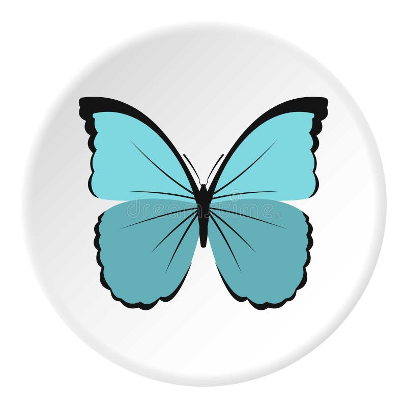 Light Blue Butterfly Icon, Flat Style Stock Vector - Illustration of ...