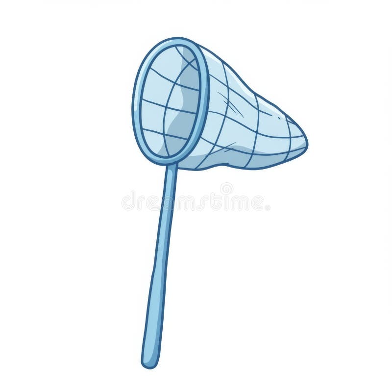Light Blue Butterfly Net Illustration on White Background Stock ...