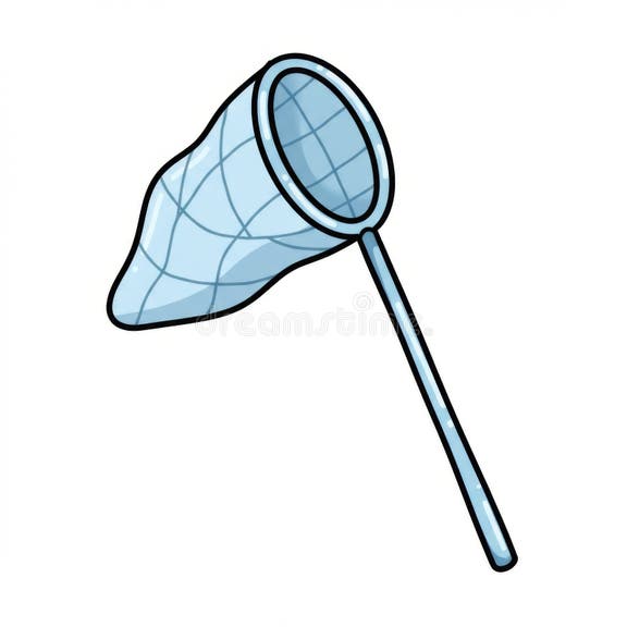 Light Blue Butterfly Net Illustration on White Background Stock ...