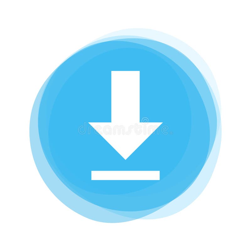 Light Blue Button: Download Arrow Stock Illustration - Illustration of ...