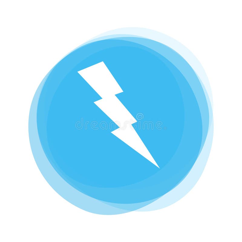 Light blue Button: Flash stock illustration. Illustration of charge ...