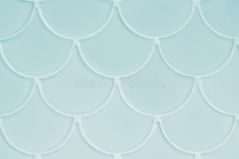 Light Blue Ceramic Tiles in the Form of Scales. Mosaic Tiles on the ...