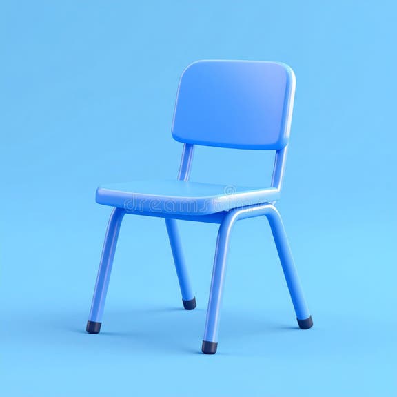 Light Blue Chair on Blue Background Stock Illustration - Illustration ...