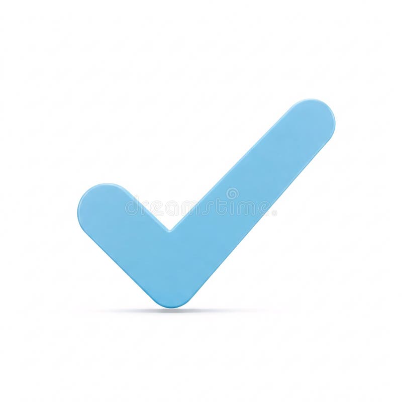 Light Blue Check Mark, Isolated on White Stock Illustration ...