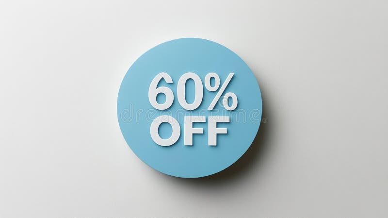 Light Blue Circle Showing Discount on White Background Stock ...