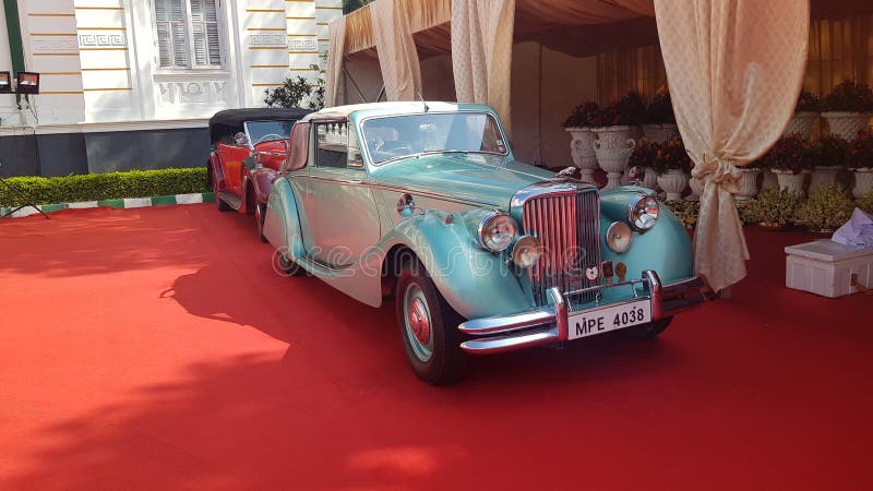 Light blue classic car editorial image. Image of renovation - 183038925