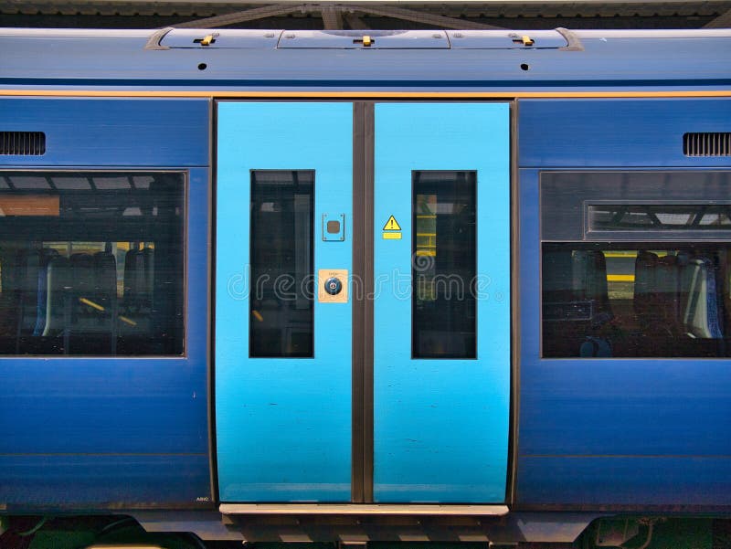 The Light Blue, Closed, Doors of a Southeastern Railways Dark Blue ...