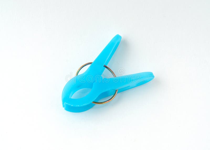 Light Blue Clothespin Isolated on White Background Stock Photo - Image ...