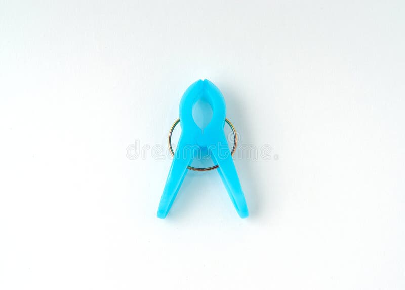 Light Blue Clothespin Isolated on White Background Stock Photo - Image ...