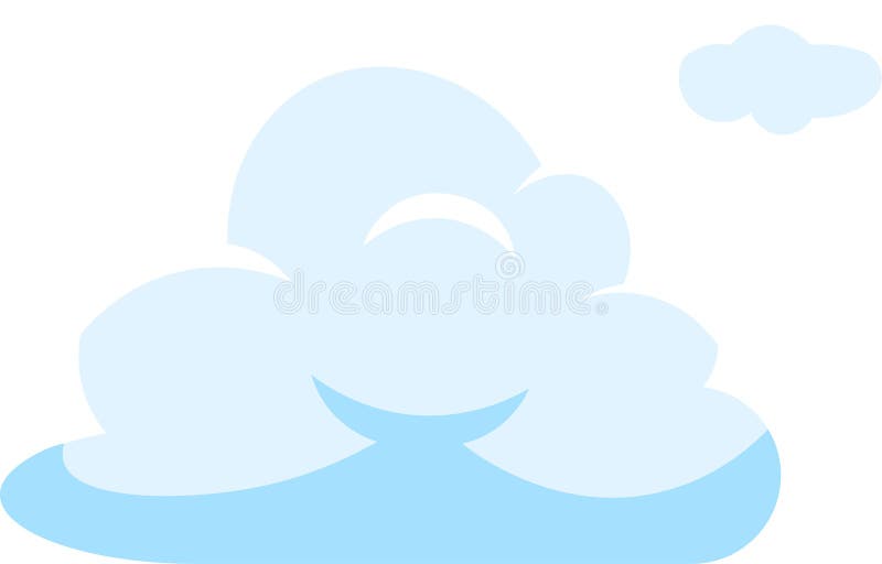 Light Blue Cloud Computing Floating in Cyberspace with Another Small ...