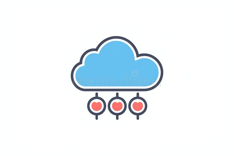 Cloud Computing Heart Icons Digital Love Data Storage Stock ...