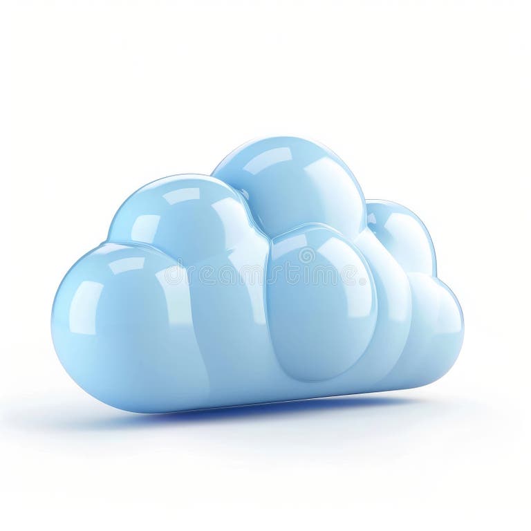 Shiny Blue Cloud, 3D Render, Abstract Cloud Computing Concept Stock ...