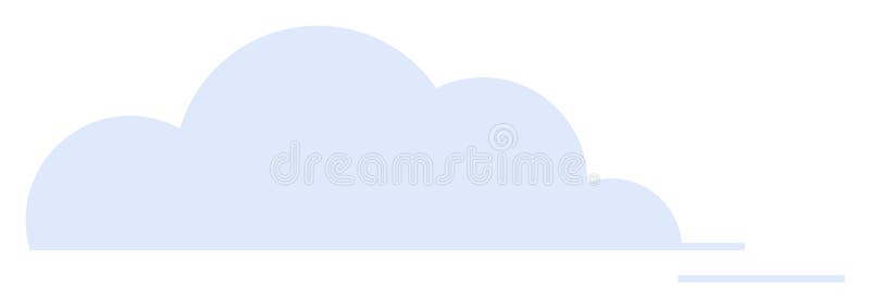 Light Blue Cloud Outline with Minimalist Design Stock Vector ...