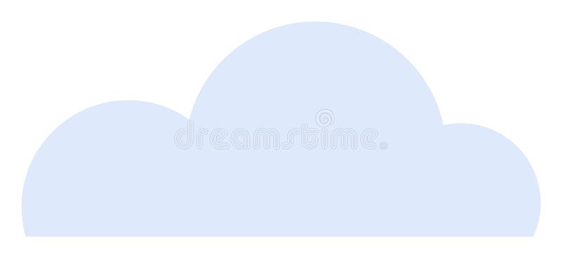 Light Blue Cloud Shape Vector on White Background, Ideal for Weather ...