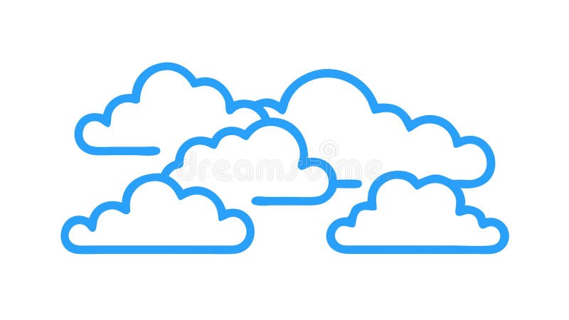 Light Blue Clouds Icon Symbolizing Weather Sky Atmosphere Forecast ...