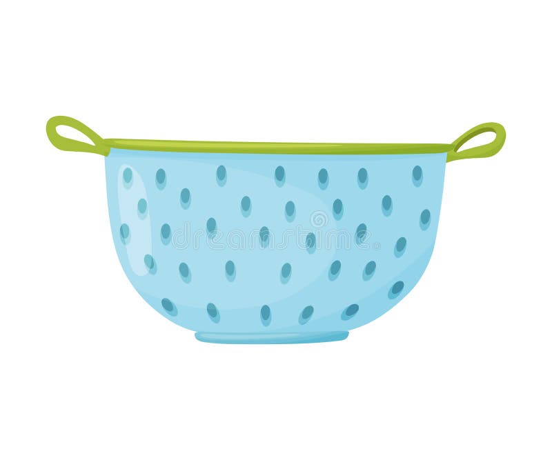 Light Blue Colander. Vector Illustration on a White Background. Stock ...