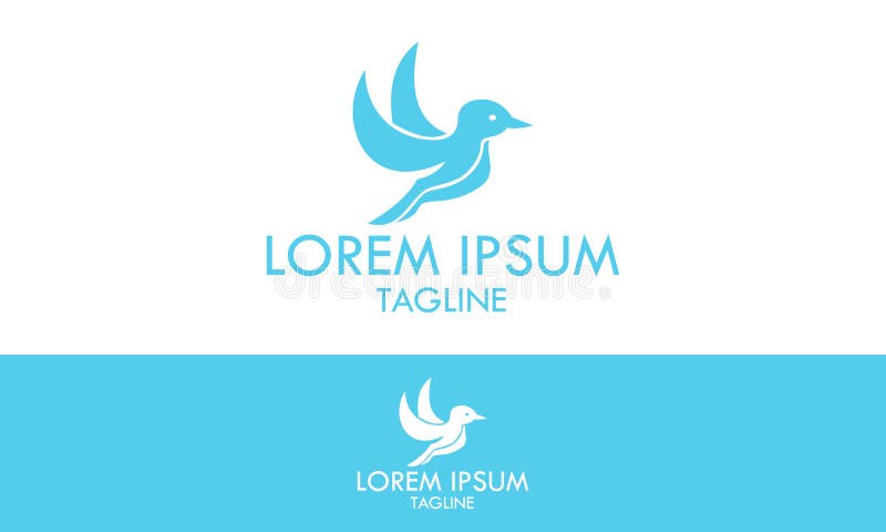 Light Blue Color Bird Cartoon Logo Design Stock Vector - Illustration ...